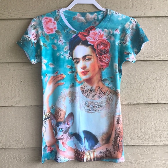 Cielito Lindo | Tops | Frida Kahlo Tattoos Printed Tshirt | Poshmark